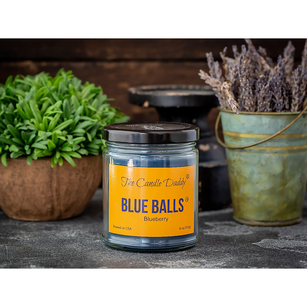 Blue Balls - Blueberry Scented Candle - Funny- 6 Ounce Jar Candle