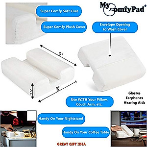 New Version, A Bit Firmer. Eyeglass Pillow Pad for Glasses and Airpods, Comfortably Lie on Your Side, Ear Pain Piercing CNH Pillow, Great Gift, Earbuds Airpods Cushion, Earphones, Hearing Aids Glasses