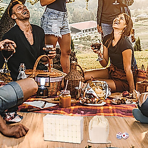 Chinese Mahjong Set with 144pcs Mini Mahjong Tiles, Portable Vintage Traditional Majong Mah Jongg Set with Carrying Case for Travel Family Party Game (White)