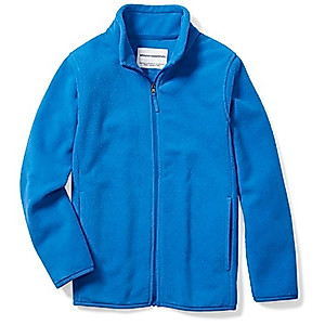 Amazon Essentials Boys' Polar Fleece Full-Zip Mock Jacket, Blue, X-Small