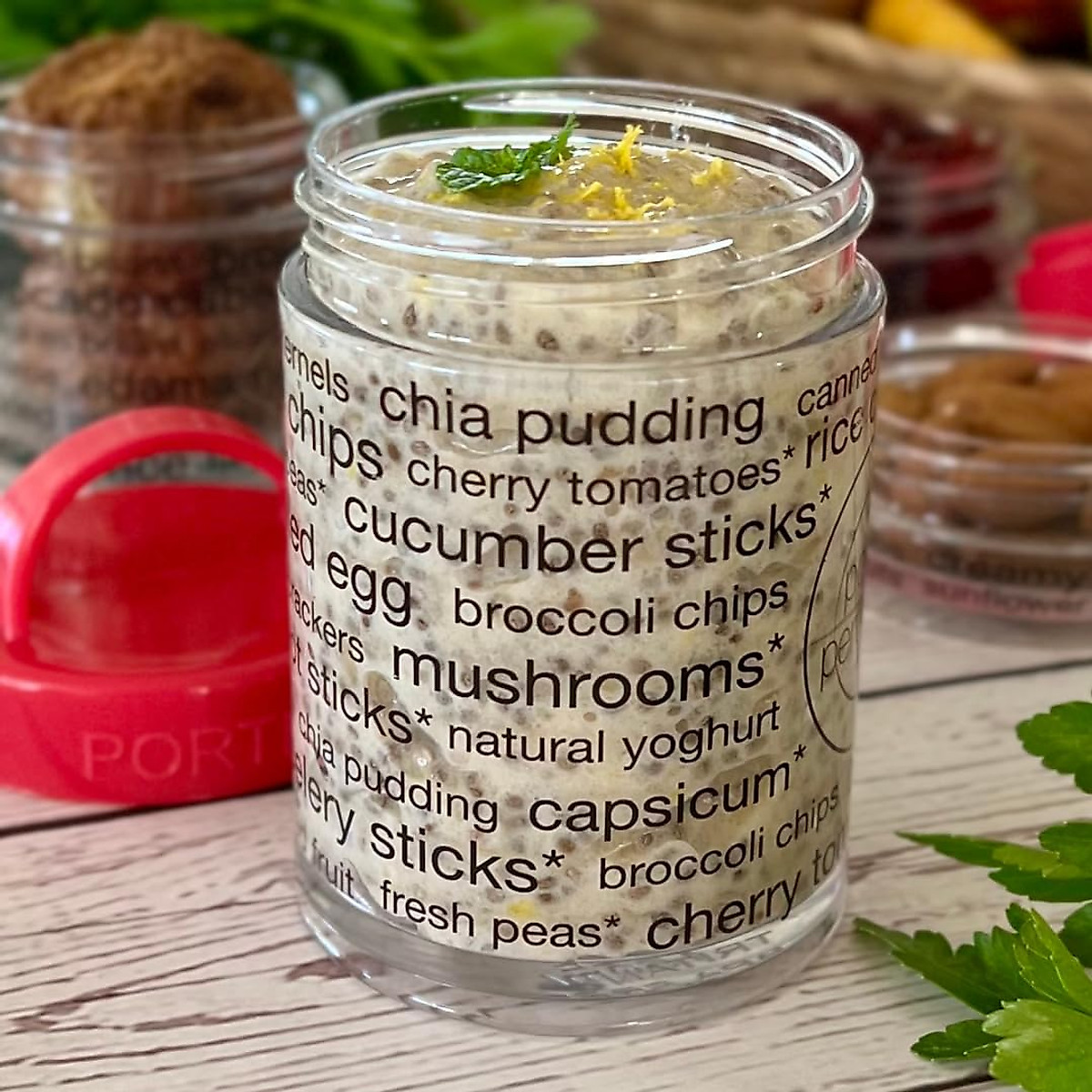 Portion Control Container for Weight Loss | 4 Piece Stackable Snack Container for Adults & Kids | Bariatric Portion Control Containers | On The Go Snack Container with Guide by Portion Perfection