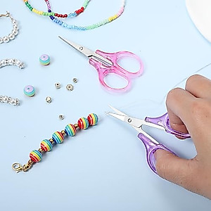 Yolev 8pcs Mini Craft Scissors Set Stainless Steel Scissors with Protective Cover Straight Tip Sewing Small Scissors for Adults Special Needs, Paper Cutting Sewing Work Art Craft