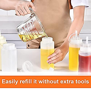 YIMIDM Squeeze Bottles, Condiment Squeeze Bottles, 3 pcs Squeeze Bottles for Sauces, 8 Ounce Sauce Bottle