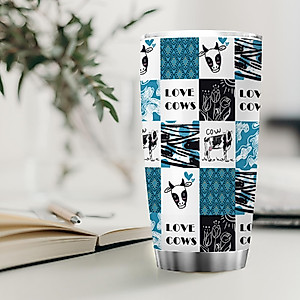Tumbler Animal Cows Stainless Steel Coffee Travel Mug With Flip Lid Leak Proof Travel Tumbler Hot And Cold Drinks Thermal Cup Tea Wine Cups For Office Animal Cows 20oz