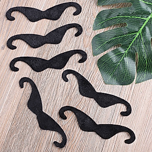 Whaline 5 Inch Large Self Adhesive Fake Mustaches Novelty Black Mustache for Masquerade Costume Party (6 Pieces)