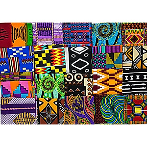 10 Assorted African Print Fabric Pieces, Fat Eighth Fabric Bundle, African Fabric for Quilting | Ankara Fabric Craft Supplies for Face Fabric Make Mask Wb166