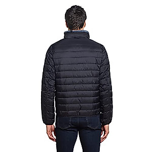 Weatherproof Mens Puffer Jackets - Packable Travel Neck Pillow Black Alternative Down Puffer Jacket Men (Black, L)