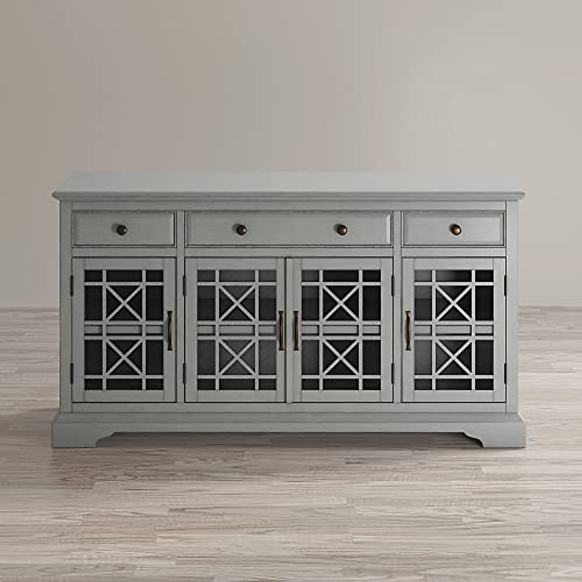 Jofran 375-60 Craftsman 60" Media Unit, 60"W X 19"D X 32"H, Earl Grey Finish, (Set of 1), 60''