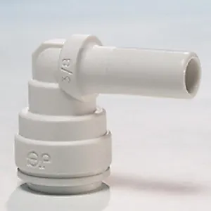 John Guest 1/2" x 1/2" Plug-In Stem Elbow Quick Connect (White Polypropylene) RO DI Reverse Osmosis Drinking Water