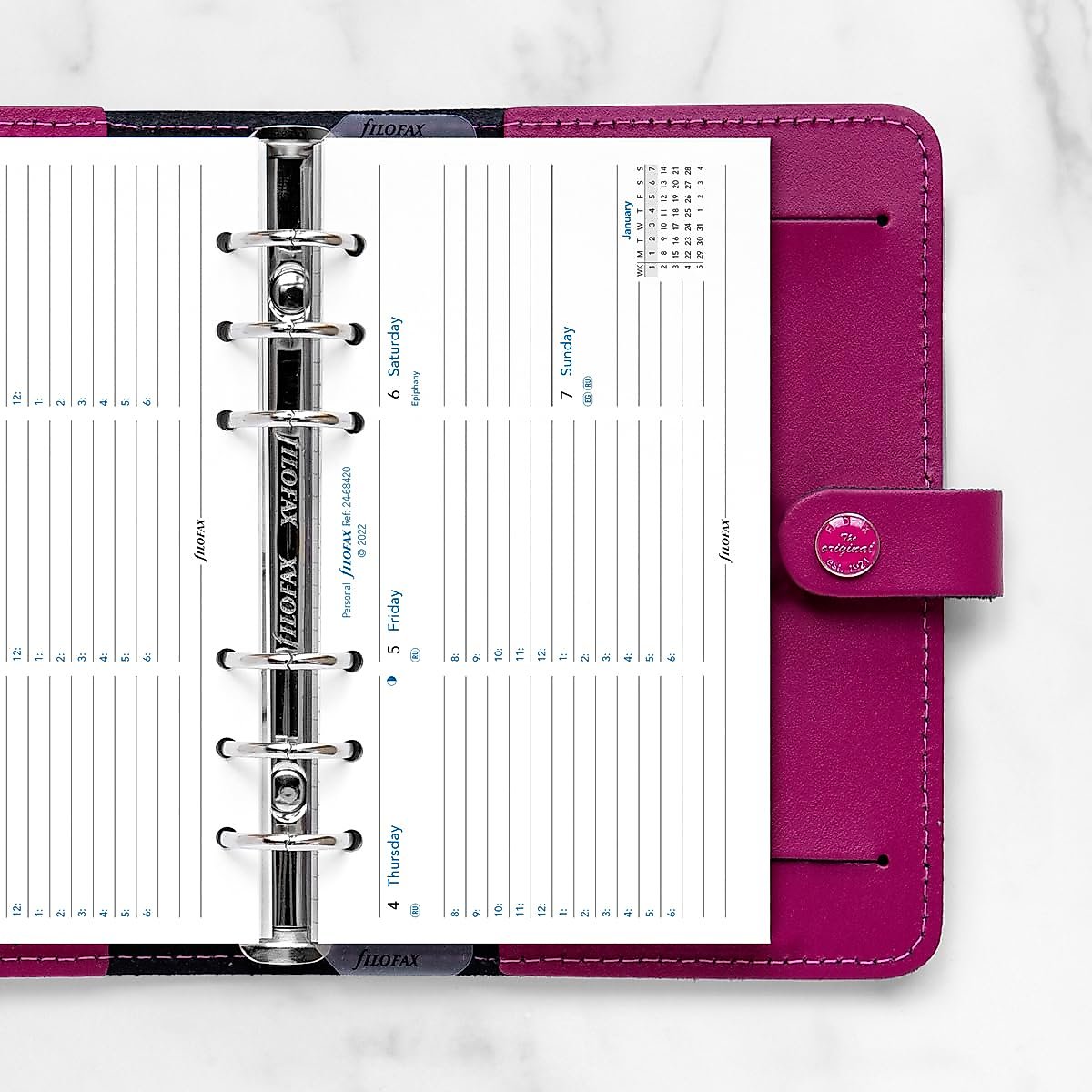 Filofax Personal horizontal week on two pages with appointments 2024 diary