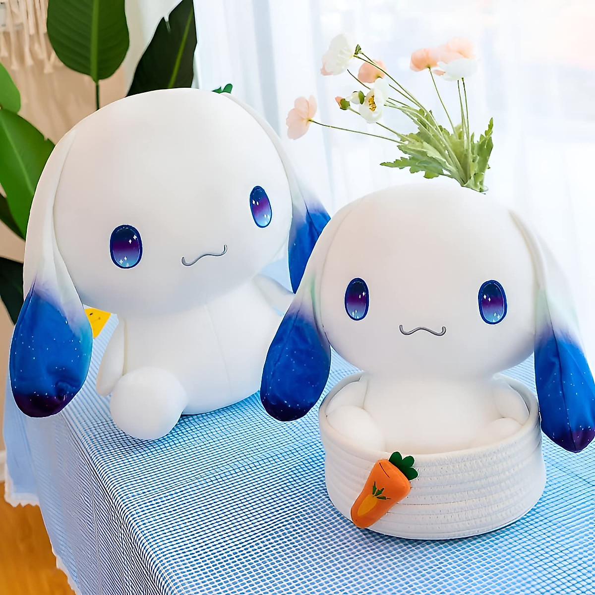 OULV Cute Plushies Dog Stuffed Animals Big Ear White Plush Toy Hugging Animal Soft Gift Accompany for Boy Girls Kids Birthdays Christmas, Body Pillow (11.8inch)…