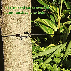 Portable Travel Clothes Line with 12 Clothespins, Windproof Travel Clothesline Stretchy Elastic for Indoor Laundry Drying line,Outdoor Camping Accessories (Black)