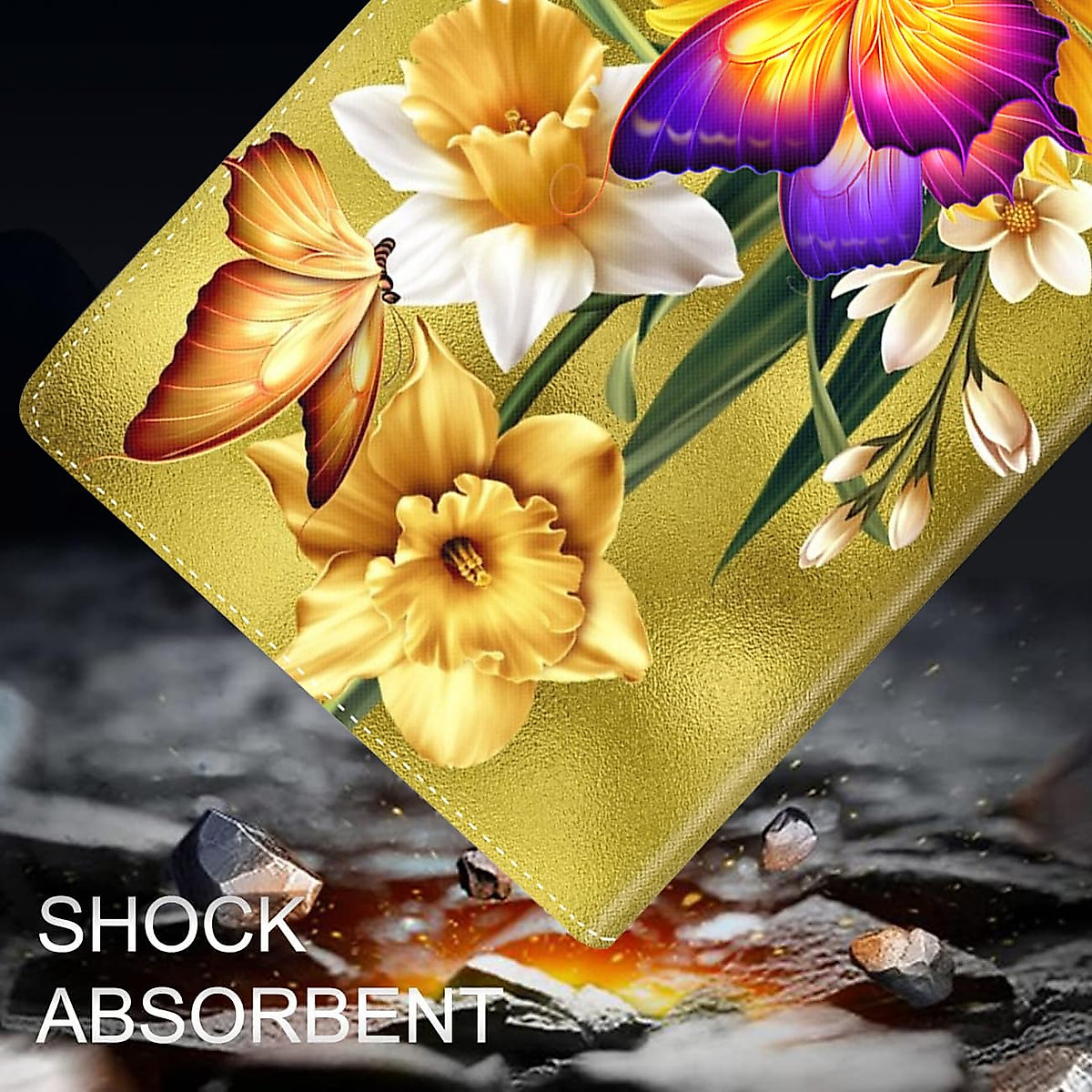 Case for Samsung Galaxy Tab A8 10.5 Inch 2022 Model (SM-X200/X205/X207), Galaxy Tab A8 10.5 inch Tablet Cover, Slim Folding Stand Cover with Auto Wake/Sleep, Sunflower Butterfly