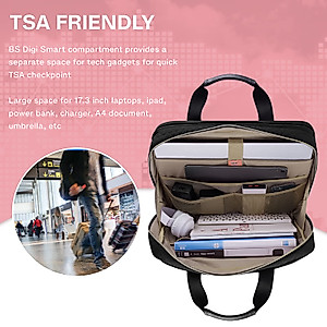 BAGSMART 17.3 Inch Laptop Bag, Large Expandable Briefcase for Women Business Office Travel Computer Bag Shoulder Bag Water Resistant Anti Theft Durable,Black Woven