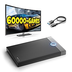 Retro Game Console Retroplay HDD - External Gaming Hard Drive Built in 60000+ Video Games,Compatible 70+ Emulators,Plug & Play Emulator Console Support SATA 3.0,USB 3.0,For Win8.1/10/11（500GB）