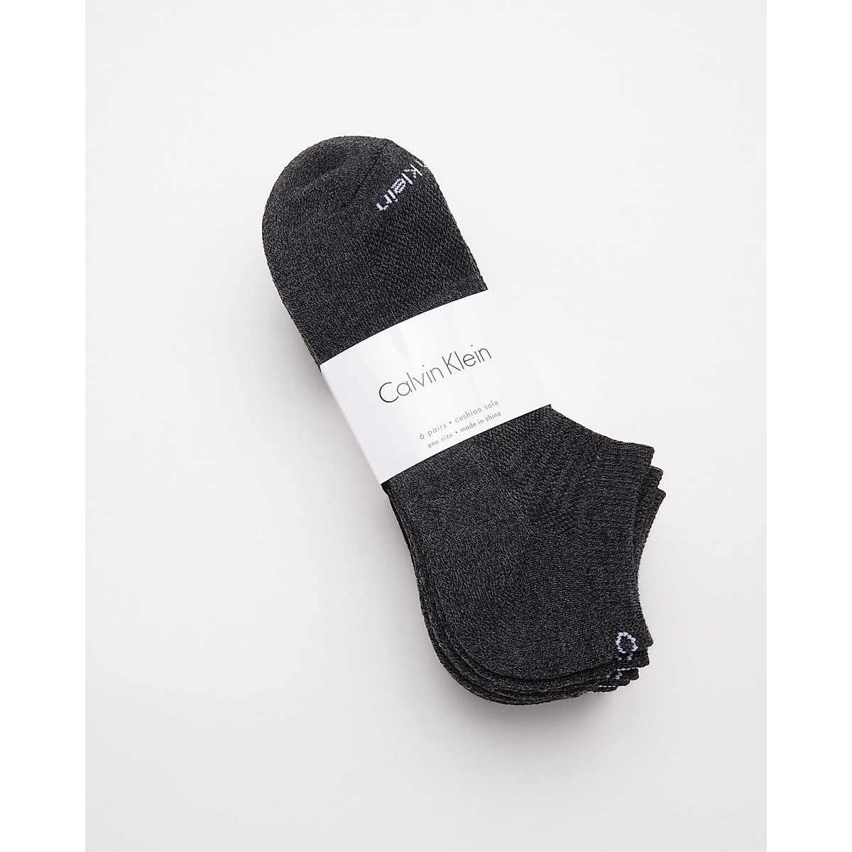 Calvin Klein Men's Socks - No Show Ankle Socks (6 Pack), Size 7-12, BlackCharcoal