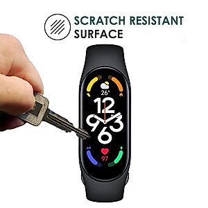 Youniker 3 Pack Compatible with Xiaomi Mi Band 7 Screen Protector Film for Xiaomi Smart Band 7 Screen Protectors Foils 3D Full Coverage Screen Cover Crystal Clear Anti-Scratch