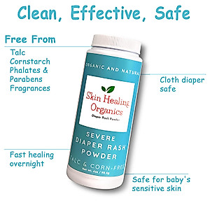 Severe Diaper Rash Treatment Powder - Heal & Cure Very Bad Horrible Diaper Rash Bleeding Blisters Quickly from Diarrhea for Newborn Infant & Adults - Skin Healing Organics