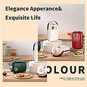 Panini Press with Timer, 2 in 1 Sandwich Maker & Waffle Maker, Electric Grill with Non-stick Coating & Removale Plates, Mini Sandwich Maker for Brunch (red)