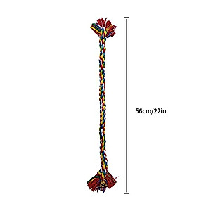 Bird Rope Perch Colorful Rotate Cotton Rope Bird Perch Stand, Rope Bungee Bird Toy for Parakeets Cockatiels, Conures, Parrots, Love Birds