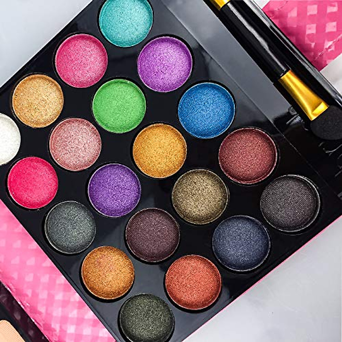 All in One Makeup Kit,Beauty Book Makeup Set With Eyeshadow Palette Lip Glosses Blushers Powder Concealer Mirror Brush,Professional Makeup Kit Set Gift for Women Girls,Beginners,Teens,32 Colors(Pink)