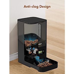 NPET Automatic Pet Feeder, 6L Dog and Cat Food Dispenser for Small & Medium Pets, Automatic Dog Feeder with Programmable Timer (Black)