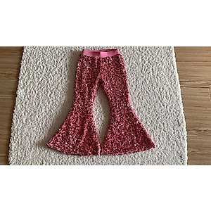 Baby Girls Spring/Summer Boutiques Clothing Sequins Bells Pants Pink 7-8T