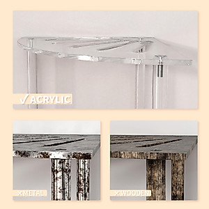 UTHIN Acrylic Corner Shower Stool, Clear Corner Shower Chair for Inside Shower, 2 Layers Shower Bench with Storage Shelf for Shaving Legs, Waterproof Non-Slip Shower Chair Seat for Bathroom