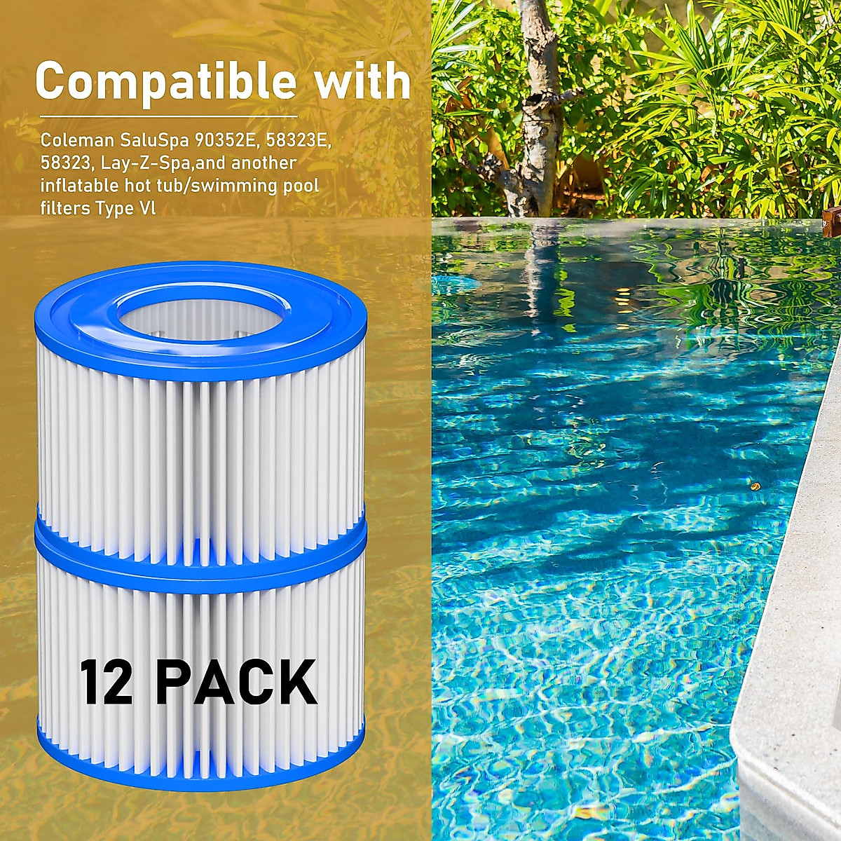 Macaberry Type VI Hot Tub Filter - 12 Pack Replacement