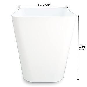 FUOCCI Small Trash Can 6L 7.48 x 9.06 in.Waste Basket Mini Trash Can Trash Can Bedroom Durable & Modern for Office & Home Use Kitchens Bedrooms, Living Rooms & Bathroom Trash Can – White Color