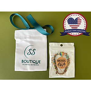 "SS Boutique" 7 Chakra Healing Heart Gemstone Bracelet – Handmade Natural Stone Wrap for Meditation, Energy, Spiritual Protection, and Mental Health Balance – 1 Strand 1 Piece Leather Bracelet