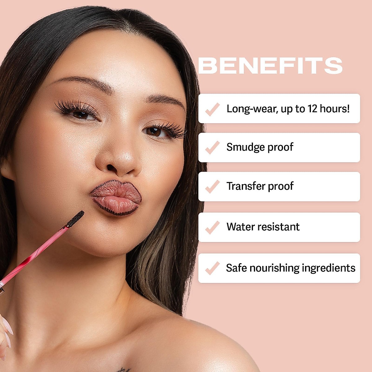 Sacheu Lip Liner Stay-N - Peel Off Lip Liner Tattoo, Peel Off Lip Stain, Long Lasting Lip Stain Peel Off, Infused with Hyaluronic Acid & Vitamin E, MUAH-ve