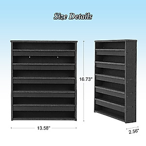 KISLANE Assemblable Kids Display Case Compatible with Toy Cars, Display Case Fit for Toy Cars Case & Matchbox Cars, Wall-Mounted Storage Organizer Case (Black)