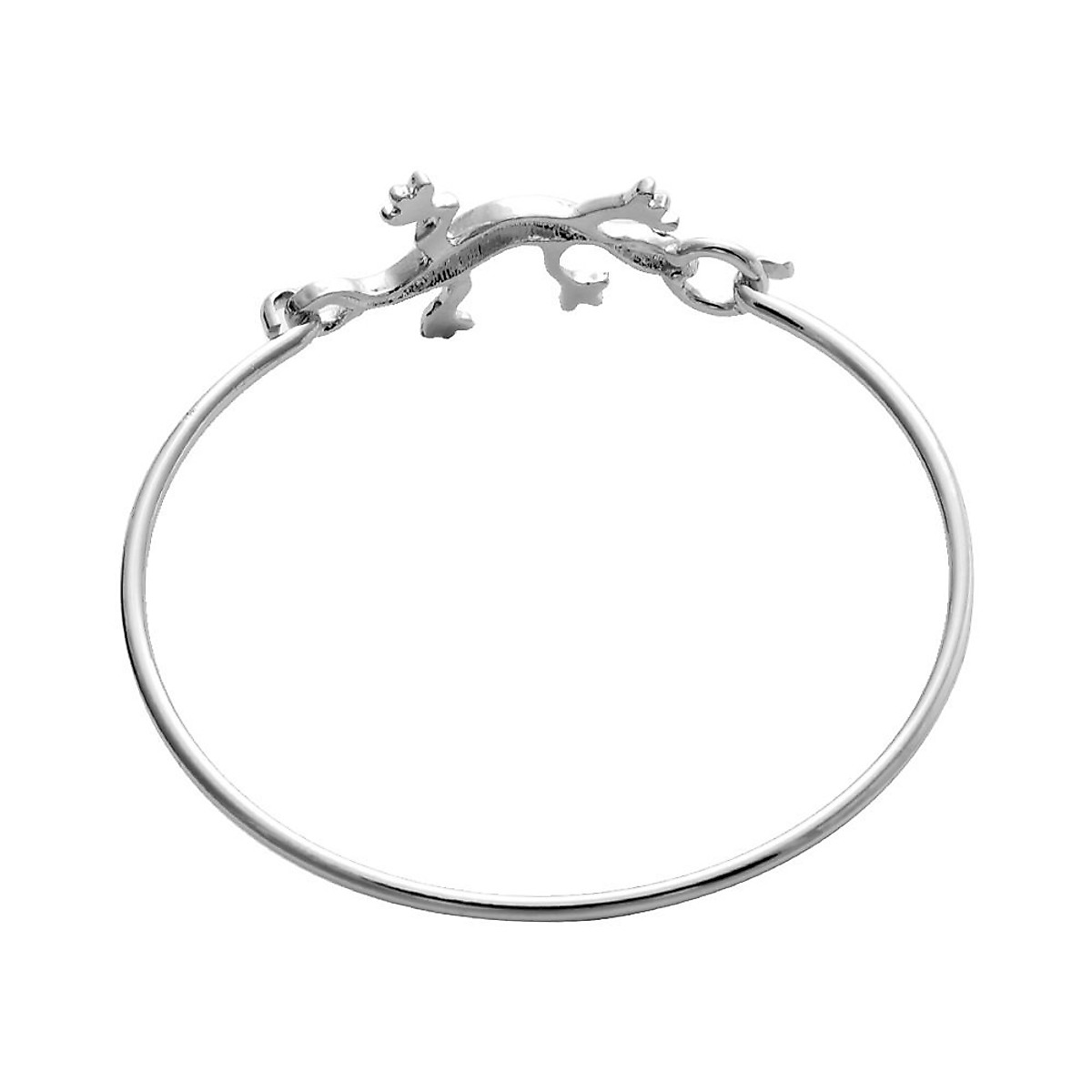 NOUMANDA Fashion Animal Gecko Bangle 3 Colors Openable Hook Bracelet Bangle Jewellery (silver color)