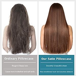 Remerry 4 Pack 16 x 6 Inches White Neck Roll Pillow Case Cover Only Round Bolster Cervical Roll Satin Cylinder Pillow Case Cover with Zipper