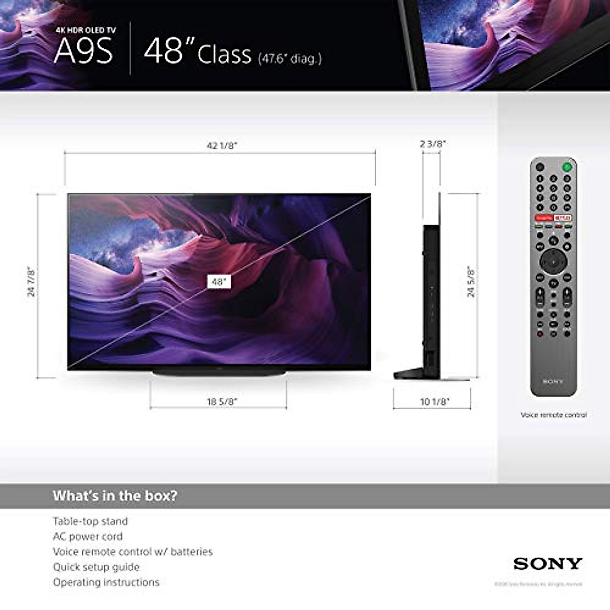 Sony XBR-48A9S 48-inch MASTER Series BRAVIA OLED 4K Smart HDR TV - 2020 Model (Renewed)