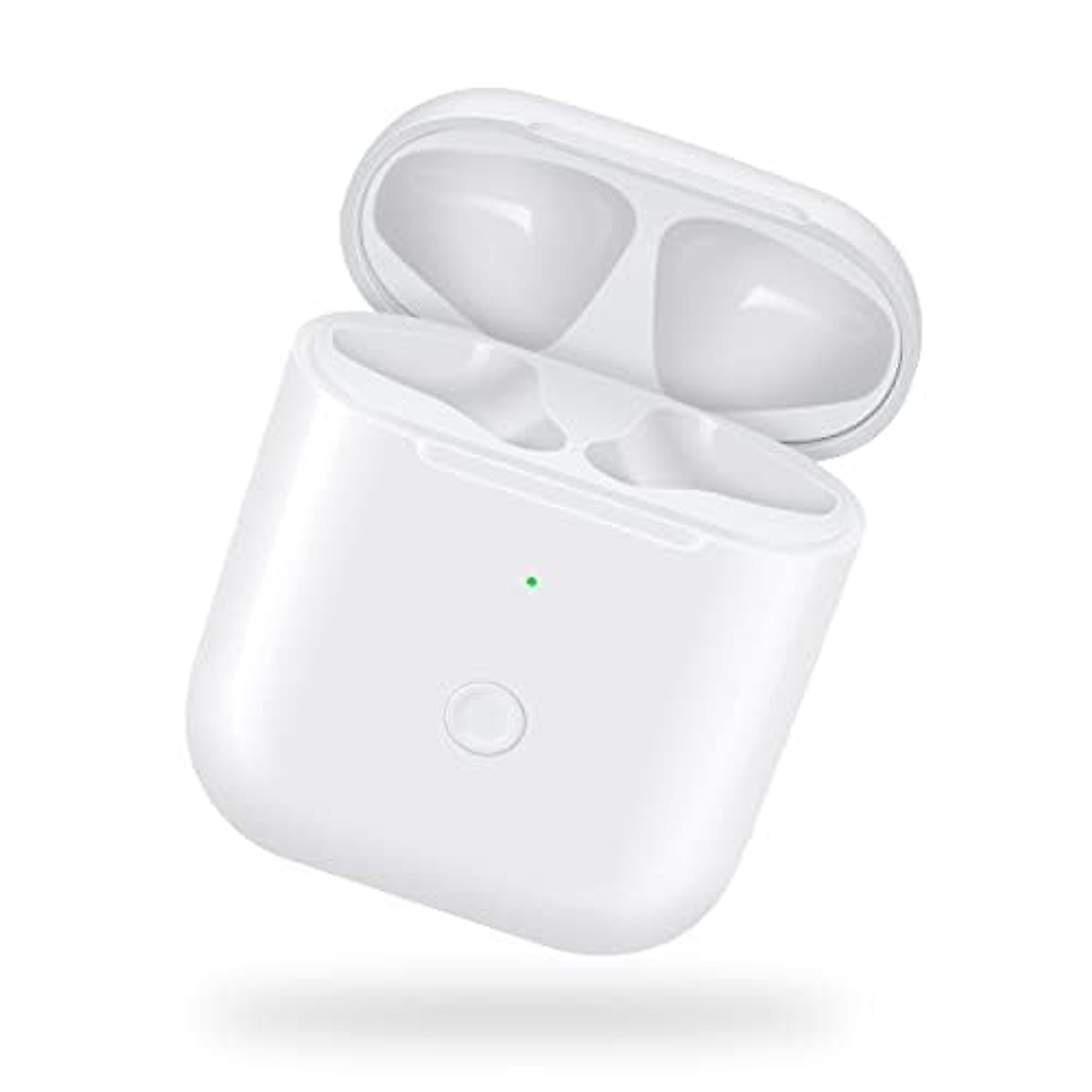 Compatible with AirPods 1 2,Wireless Airpods Charging Case with Bluetooth Pairing Sync Button,Air pods Charger Case Replacement,White