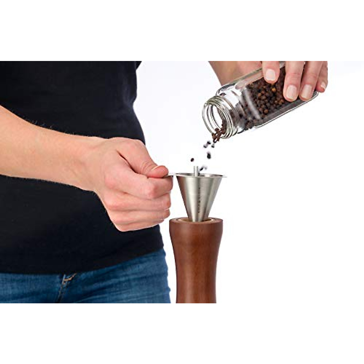 Cole & Mason Precision Grind Forest Capstan Pepper Mill, Stained Beech Wood/Walnut, 31.5 cm