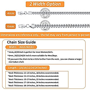 Momlovu Silver Chain for Men and Women Boys, 18K Gold Plated Men and Women's Necklaces Chain Cuban Link Chain for Men and Women 4mm/6mm 18/20/22/24/26inch
