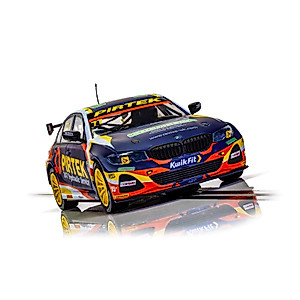 Scalextric BMW 330I M-Sport BTCC Pirtek 1:32 Slot Race Car C4194, Blue & Yellow
