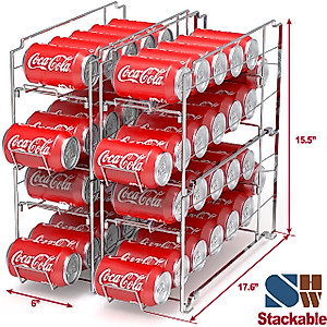 Simple Houseware Front Loading Can Dispenser, 4 Pack, Chrome