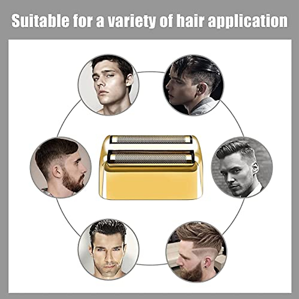 Shaver Replacement Foil and Cutters compatible with BaBylissPRO Barberology Double FXFS2 (2PC Gold)