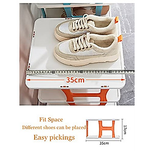 JIARU I Shoe Storage, 6-8-Tier Shoe Rack Organizer Storag ebookshelf, Sturdy Shoes Shelf Storage Cabinet for Entryway Bedroom and Hallway (Orange, Layer 6)
