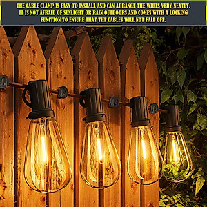 Lewufe Outdoor String Lights Hangers, Christmas Light Clips, Lights Hanger Hooks for Hanging Christmas Light, Fairy Lights, Outdoor Patio Lights, 30 Pack, Black