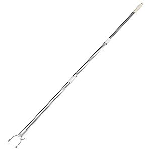 DOITOOL Clothesline Long Reach Pole Aluminium Alloy Closet Reacher Pole with Hook Adjustable Clothes Rod Clothesline Fork, High Reach Garment Hook Sturdy Clothesline Pole Curtain Pull Rod