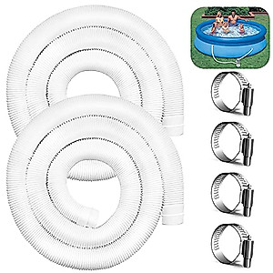 Pool Pump Replacement Hose, Vacuum Cleaner Hose Set, 1.25" Diameter Accessory 59" Long Pool Filter Pump Hose for Pump Models 330 GPH, 530 GPH, 1000 GPH, 607, 637 above Ground Pools