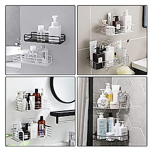 2 PCS Corner Shower Caddy Adhesive Sticker Replacement Hook, Strong Sticker Hooks for Shower Caddy Bathroom Rack Shelf Soap Dish Basket Wall Hanging, No Drilling Bath Kitchen Organizer Accessories