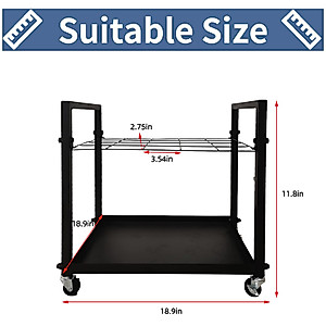 Blueprint Holder with Wheels，Metal Blueprint Storage（18.9 x18.9X 11.8 inches），20 Slots Vinyl Roll Holder with 20 Large Labels