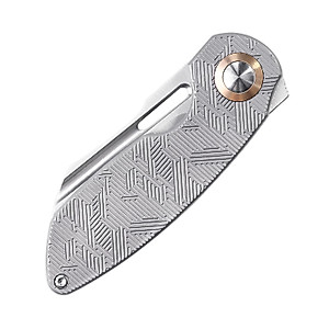 Kizer OCTOBER Folding Knife 2.91 Inches 20CV Blade Steel Pocket Knife Titanium Handle Ki3569A1