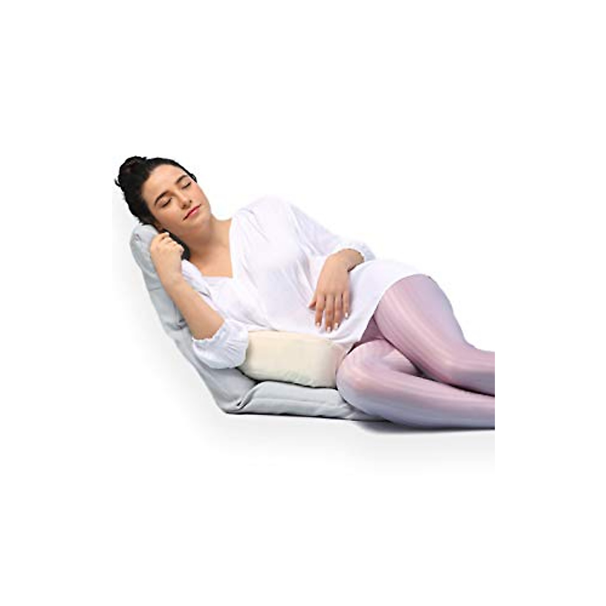 LightEase Memory Foam Pregnancy Side Sleeping Pillow Double Wedge for Body, Belly, Back Support